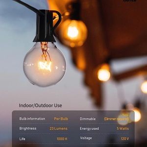 Accents | Brightown Outdoor String Light 10feet G40 Globe Patio Lights ...